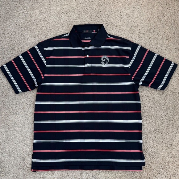 Shirts | Divots Golf Polo Shirt Men L Black Red Striped Driway Wicking ...